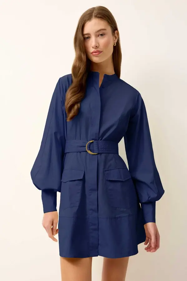 MARIE OLIVER Hughes Shirt Dress With Belt And Pockets