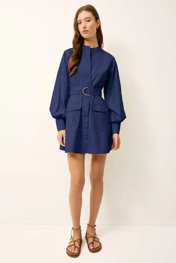 MARIE OLIVER Hughes Shirt Dress With Belt And Pockets