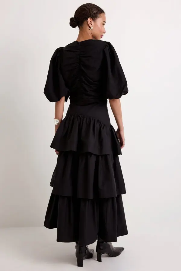 MARIE OLIVER Rowan Ruched Puff Sleeve Cropped Top