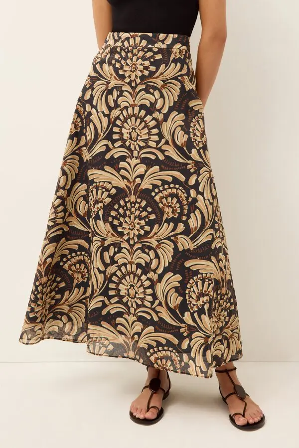 MARIE OLIVER Albia Printed Cotton Maxi Skirt