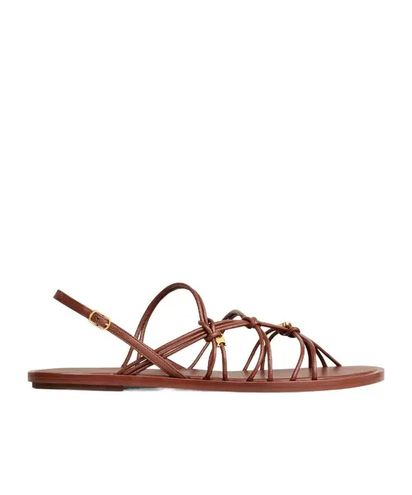 Celine Knots Triomphe Flat Sandal In Goatskin