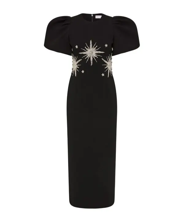 Rebecca Vallance Estella Midi Dress With Star Embellishments - Black