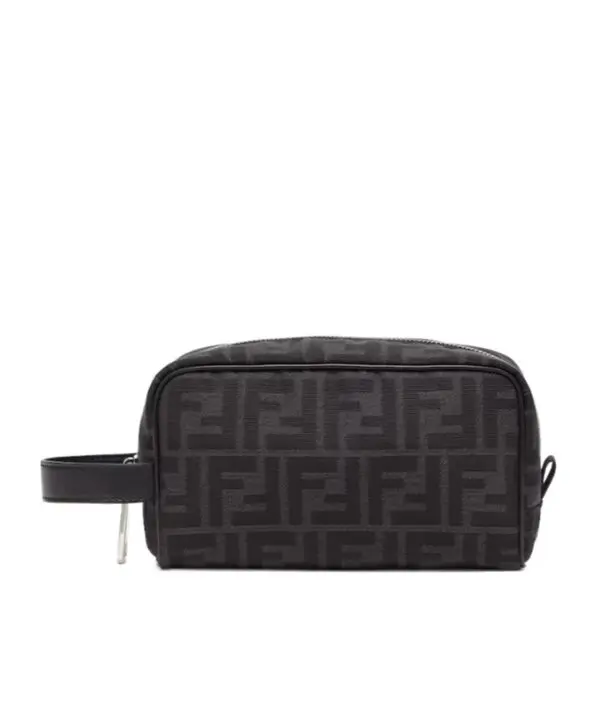 Fendi Ff Jacquard Small Toiletry Case - Black