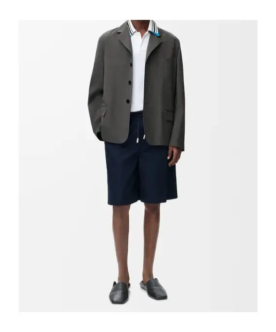 Loewe Elastic Waist Logo Shorts - Deep Navy Blue