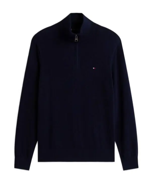 Tommy Hilfiger Logo-embroidered Half-zip Jumper