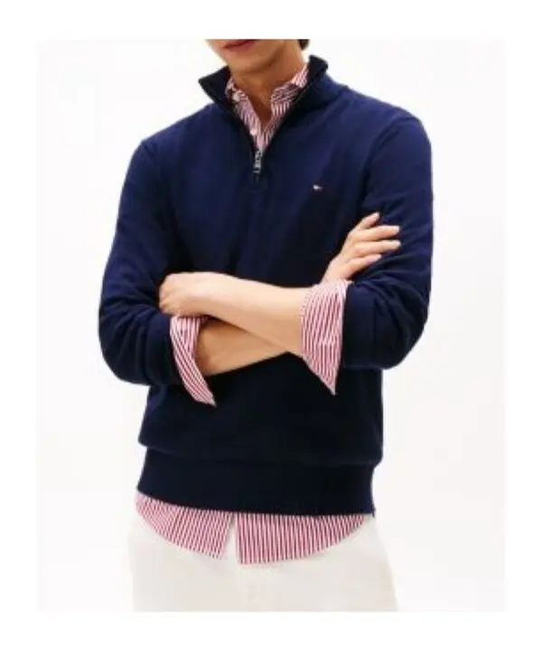 Tommy Hilfiger Logo-embroidered Half-zip Jumper