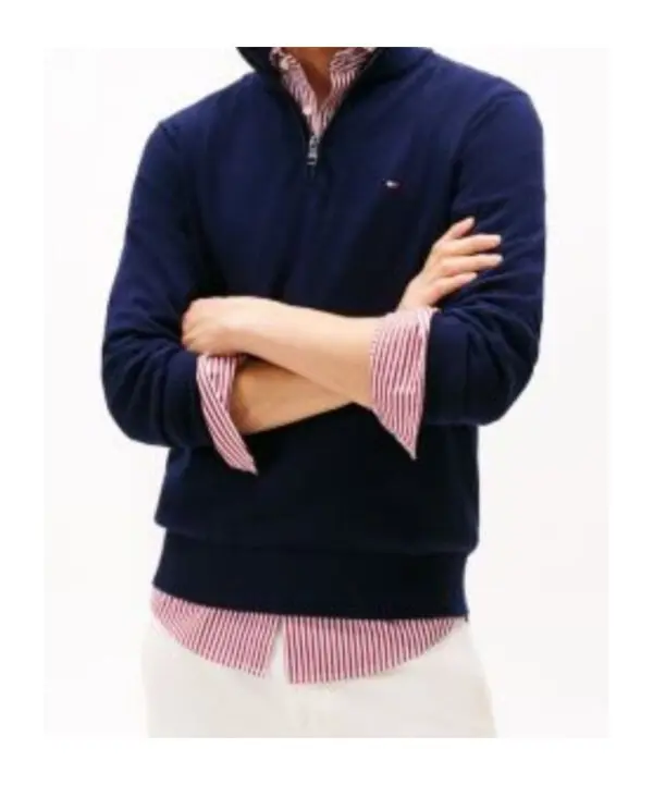 Tommy Hilfiger Logo Embroidered Half-zip Jumper