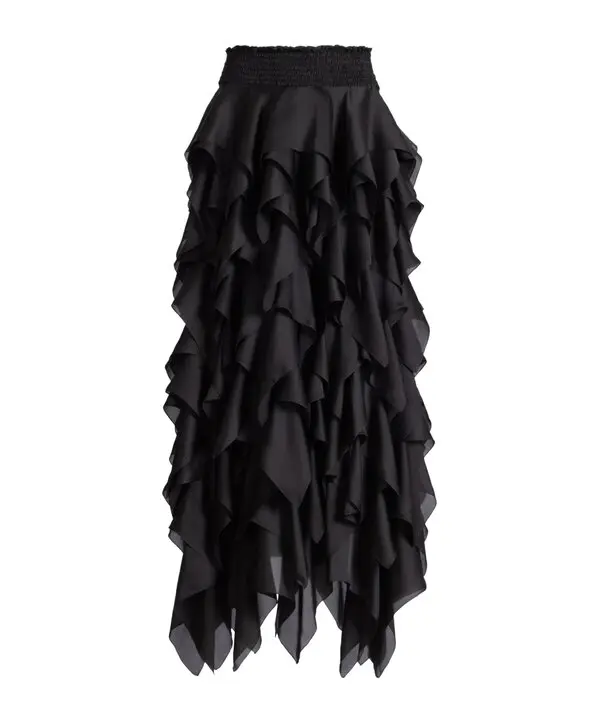 Balmain Long Ruffled Skirt