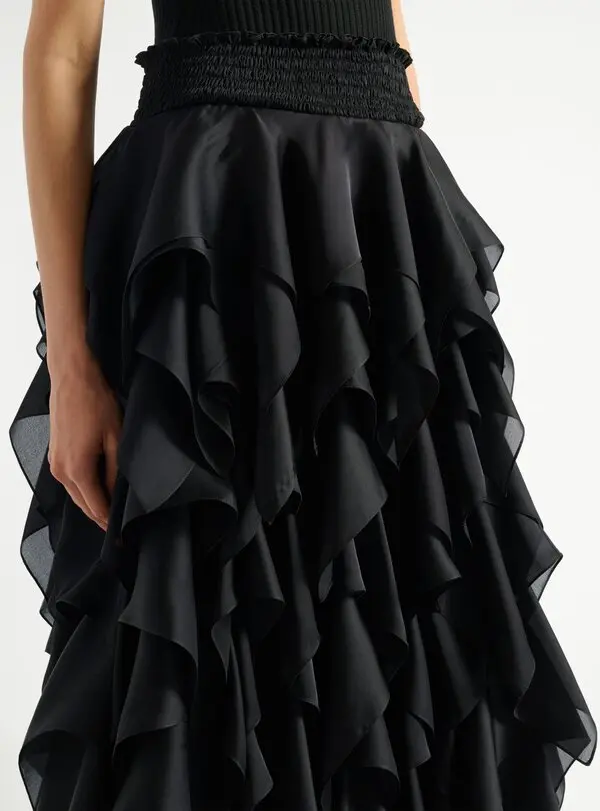 Balmain Long Ruffled Skirt