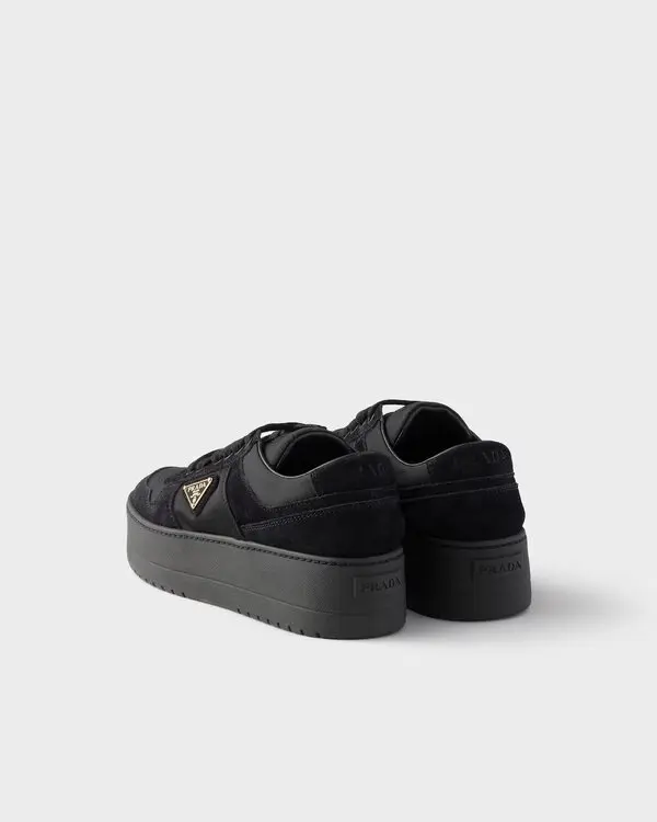 Prada Downtown Bold Re-nylon And Suede Sneakers