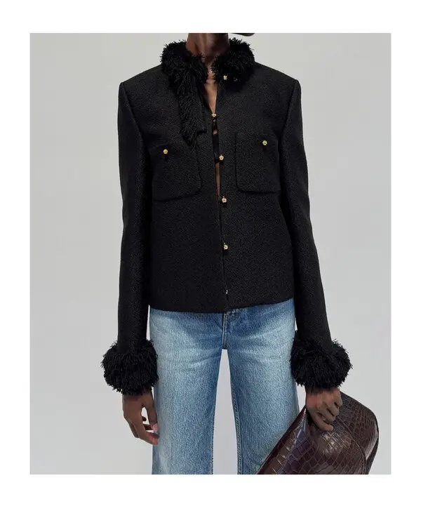 Celine Chasseur Jacket In Viscose And Wool Natt