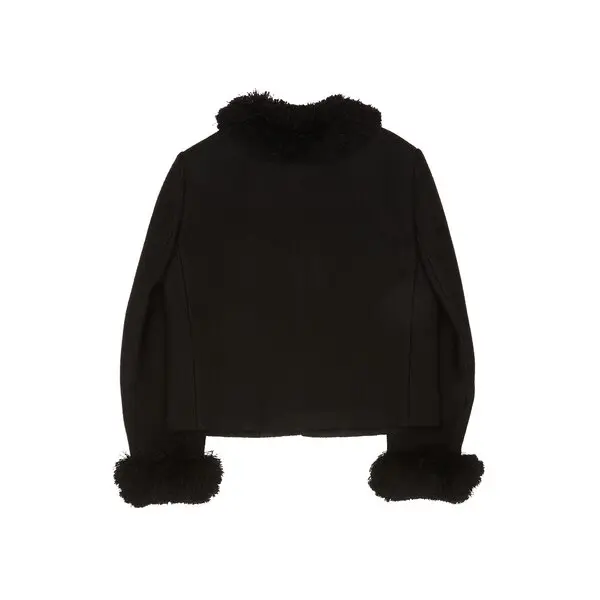 Celine Chasseur Jacket In Viscose And Wool Natt - Black