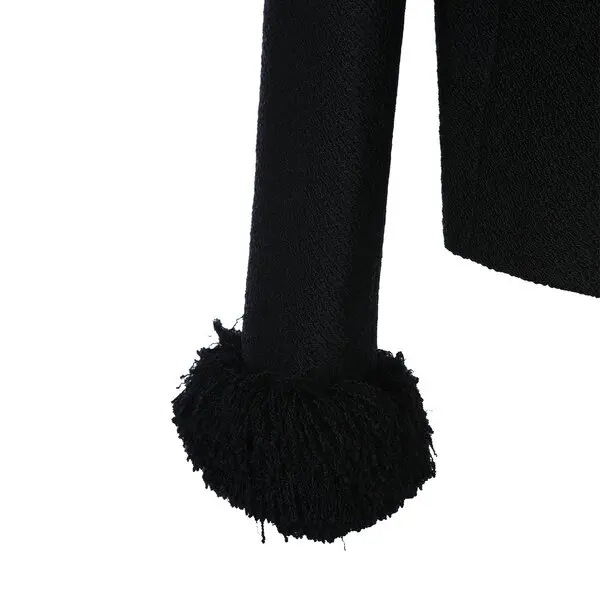 Celine Chasseur Jacket In Viscose And Wool Natt - Black