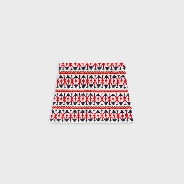 Celine Mini Skirt In Fair Isle Wool And Cashmere
