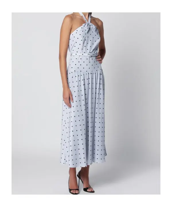 Alessandra Rich Polka Dot Halterneck Midi Dress