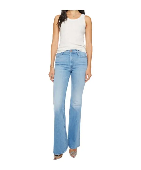 MOTHER The Doozy High Rise Flare Jeans - Blue