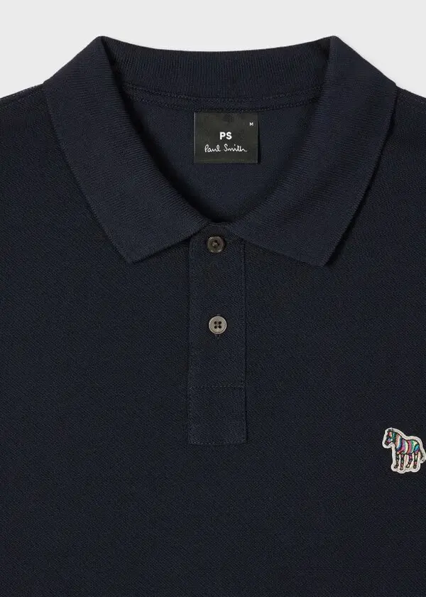 Paul Smith Zebra Patch Polo Shirt - Deep Navy Blue