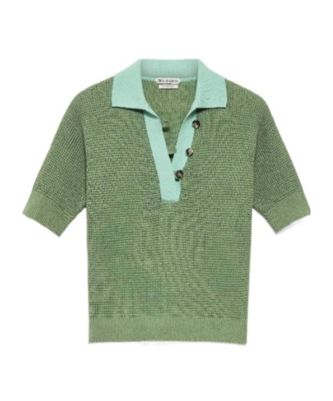 J.W.ANDERSON Knitted Polo Top In Peppermint