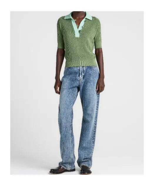 J.W.ANDERSON Knitted Polo Top In Peppermint