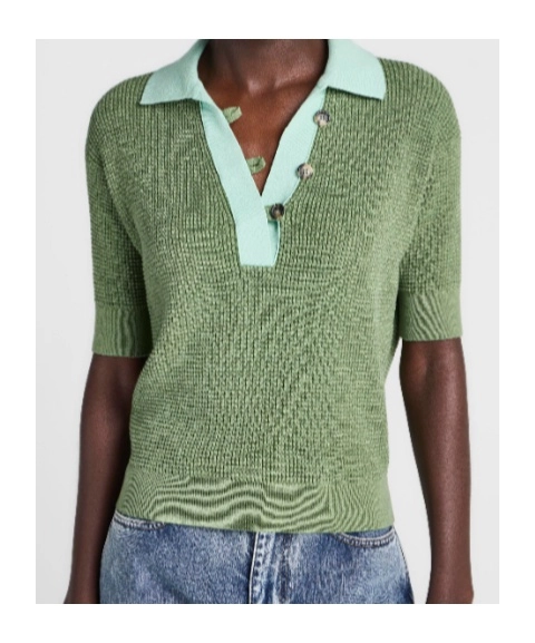 J.W.ANDERSON Knitted Polo Top In Peppermint