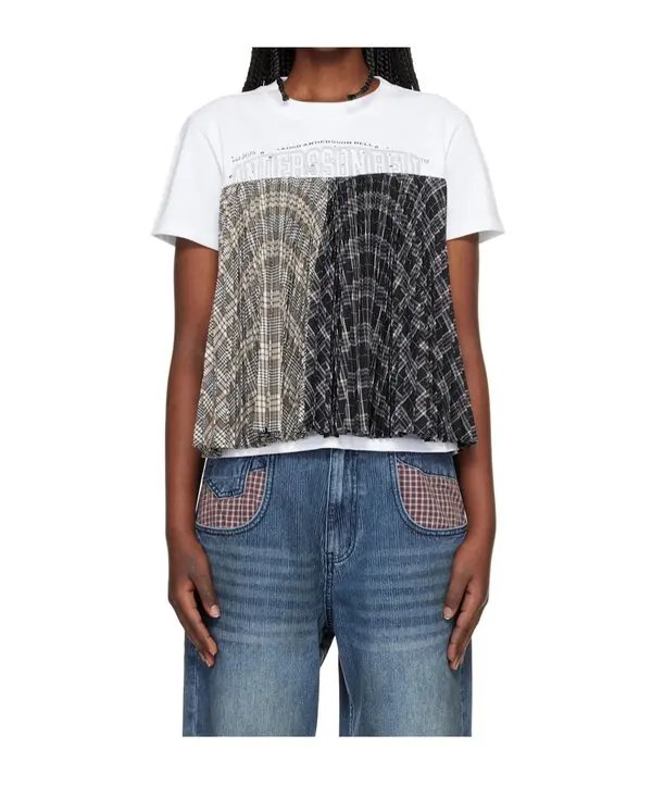Andersson Bell Studded Pleated Blended T-shirt