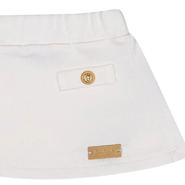 Balmain Button-detail Logo-plaque Skirt