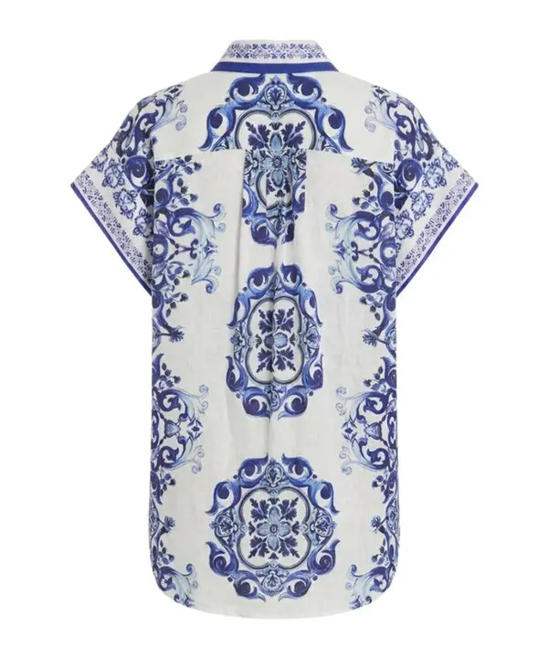 ALICEOLIVIA Floral-print Linen Shirt