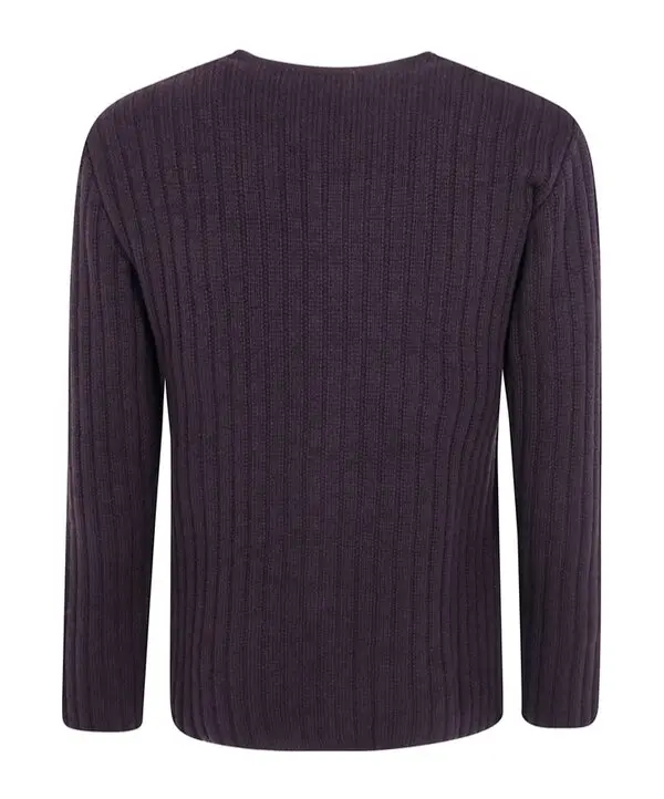 LARDINI Long Sleeve Buttoned Cardigan With Ribbed Details