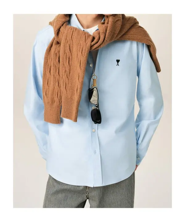 AMI Paris Logo Detailed Long Sleeved Shirt
