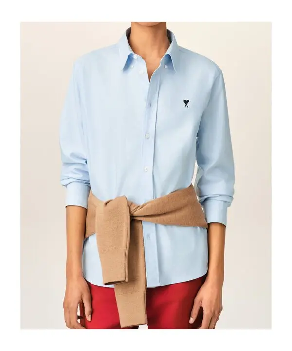 AMI Paris Logo Detailed Long Sleeved Shirt