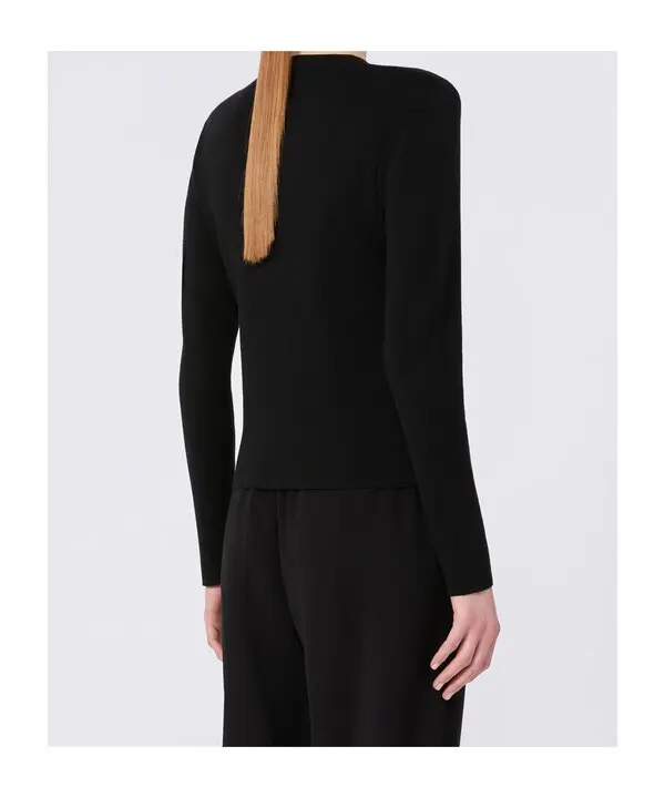 Max Mara Wool Yarn Sweater With Embossed Logo Detail