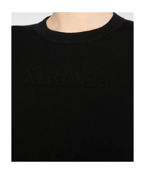 Max Mara Wool Yarn Sweater With Embossed Logo Detail