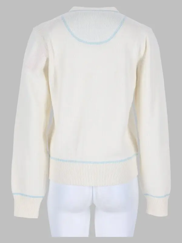 Kenzo Varsity Embroidered Knit Cardigan - Off White