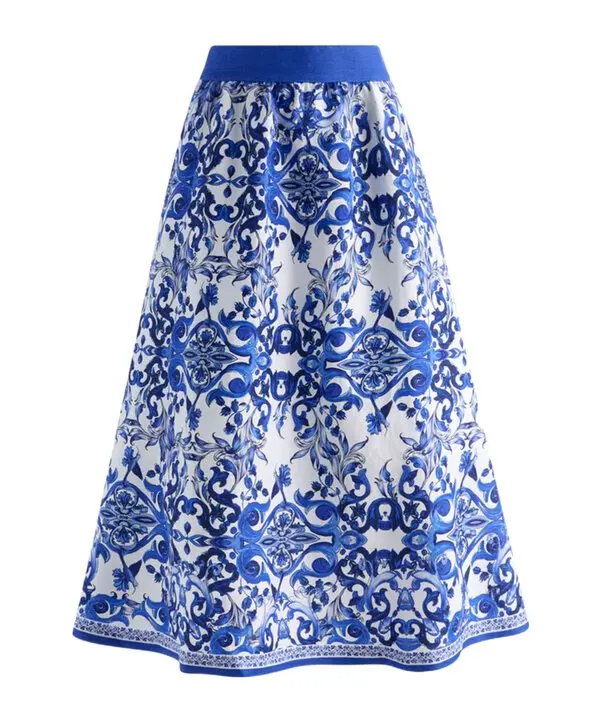 ALICEOLIVIA Earla High-waisted Flared Midi Skirt