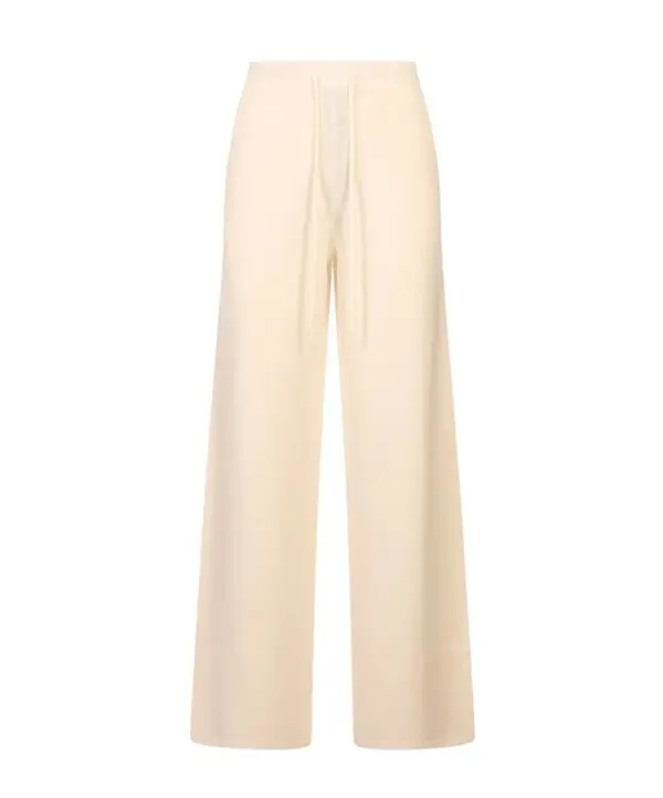 Max Mara Elasticated Waistband Straight Leg Trousers With Drawstring And Side Pockets