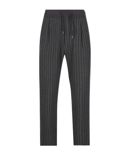 Herno Pinstriped Drawstring Pants - Black