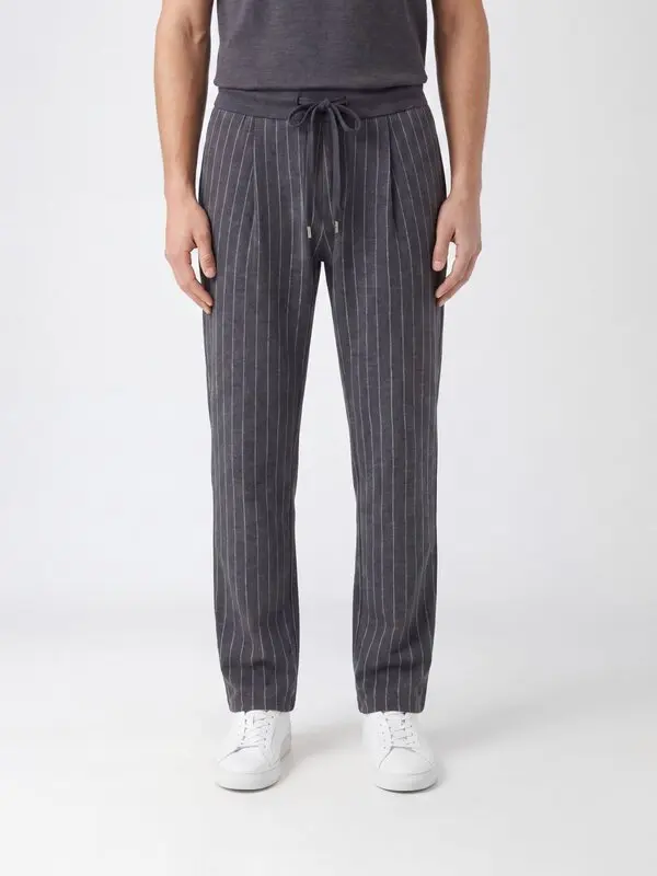 Herno Pinstriped Tapered Drawstring Pants