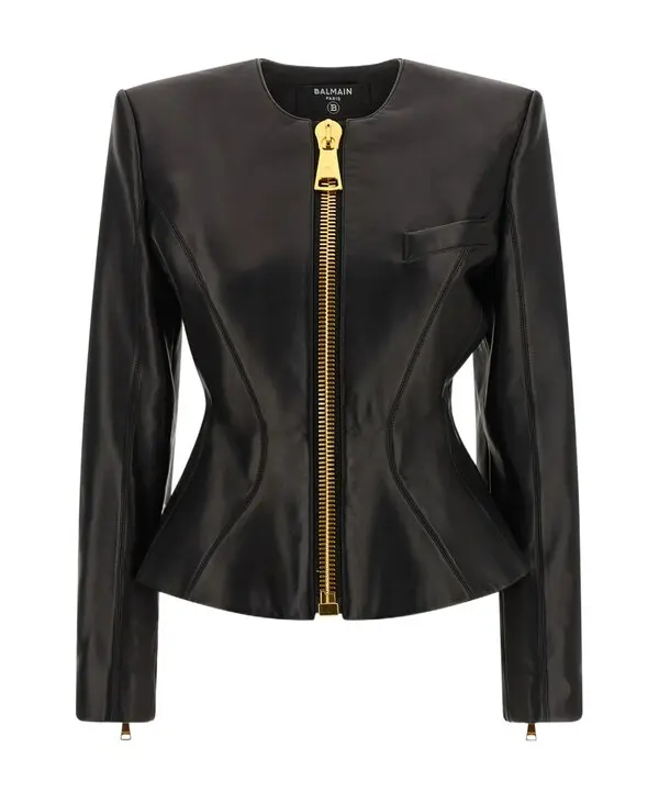 Balmain Zip-up Leather Jacket