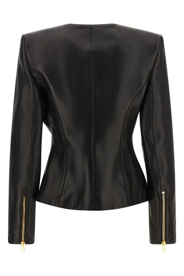 Balmain Zip-up Leather Jacket