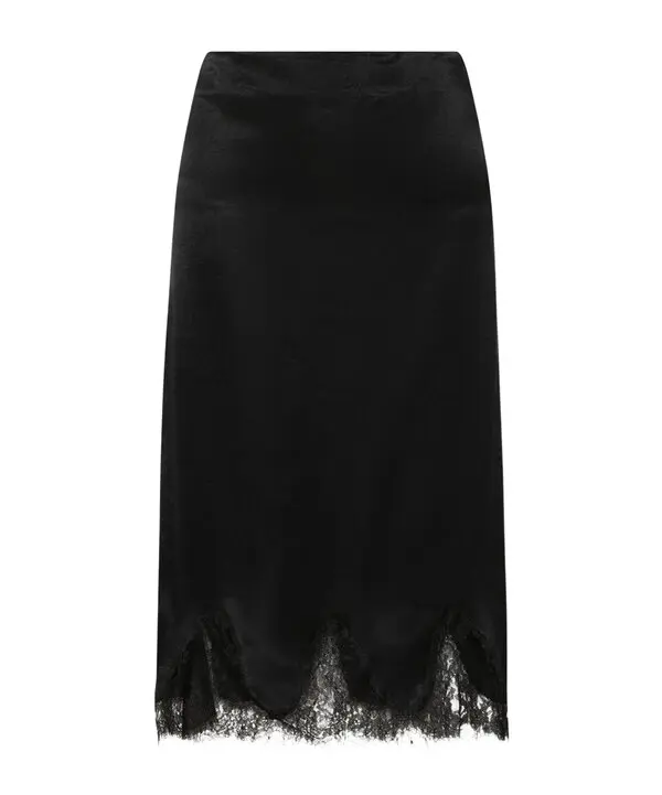Marella Lace-trimmed Satin Skirt