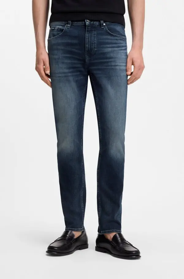 Hugo Boss Delaware Slim-fit Jeans In Stretch Cotton Blend