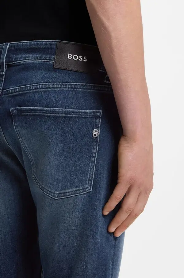 Hugo Boss Delaware Slim-fit Jeans In Stretch Cotton Blend