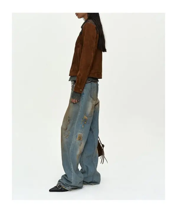 Andersson Bell Ripped Wide-leg Jeans