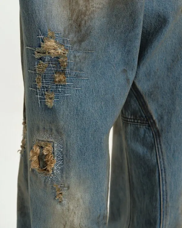 Andersson Bell Ripped Wide-leg Jeans