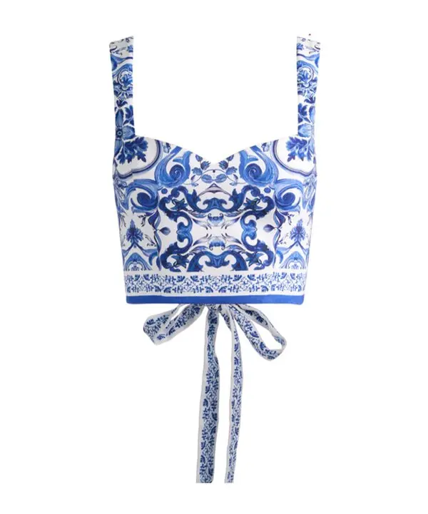 ALICEOLIVIA Miriam Sweetheart Cropped Top