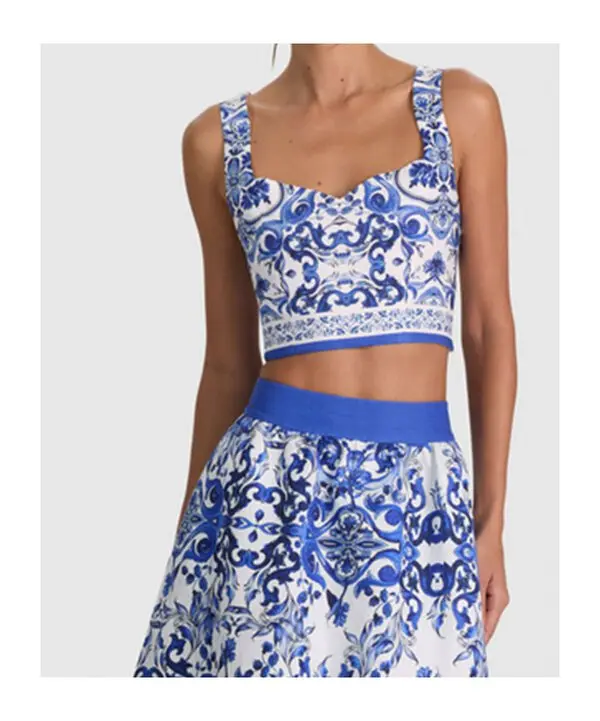 ALICEOLIVIA Miriam Sweetheart Cropped Top