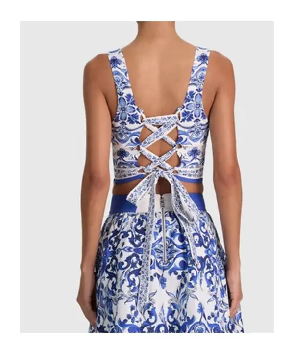 ALICEOLIVIA Miriam Sweetheart Cropped Top