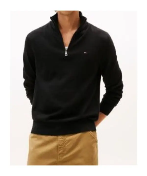 Tommy Hilfiger Long-sleeve Mock Neck Half-zip Knit Top