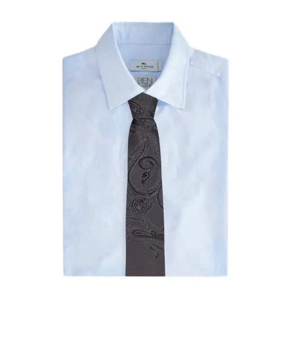 Etro Silk Jacquard Tie With Paisley Motif - Grey