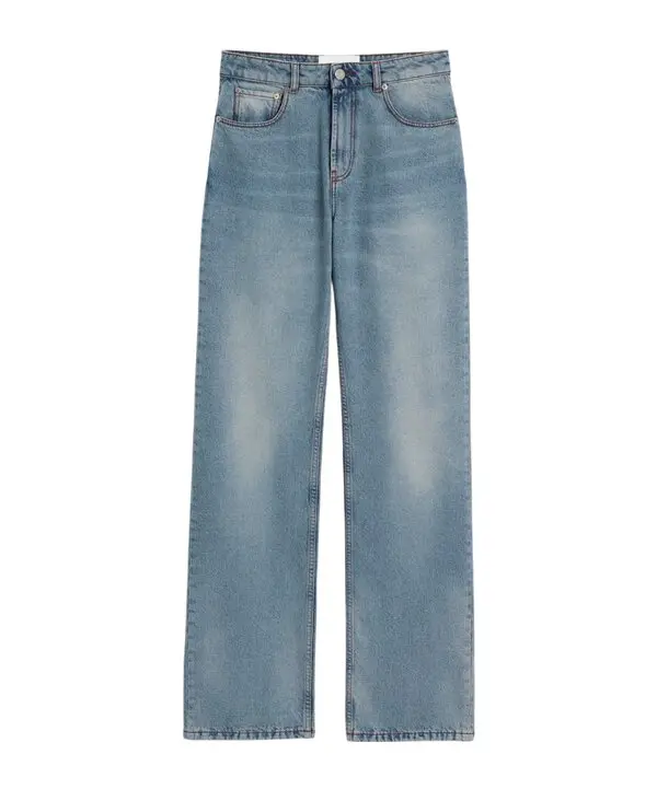 AMI Paris Blue Large-fit Cotton Jeans